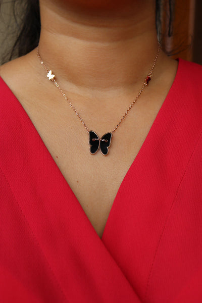 Marble Tri Butterfly Short Chain – zahana