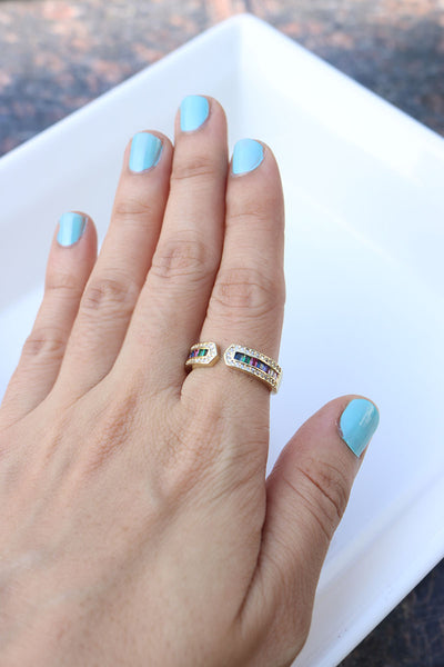 Multi Stones Open Finger Ring – zahana