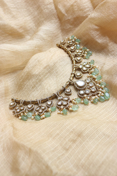 Victorian Polki Dull Gold Tilak Set – zahana